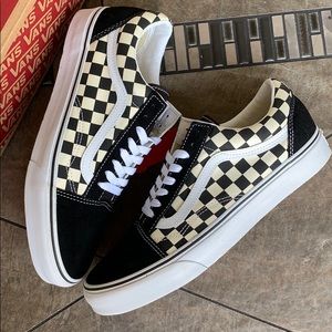 Vans | Shoes | Vans Old Skool Primary Check Blackwhite Mens | Poshmark